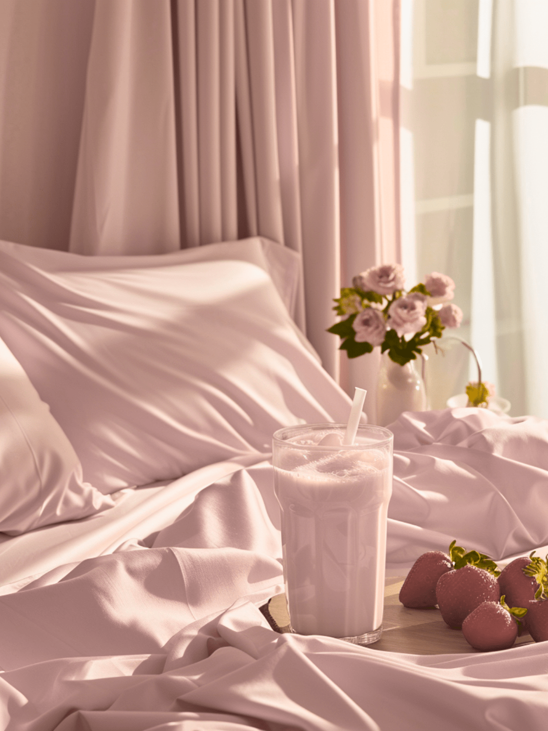 Strawberry Shake Soft Pink Microfiber Sheet Set | Sweet Sheets®